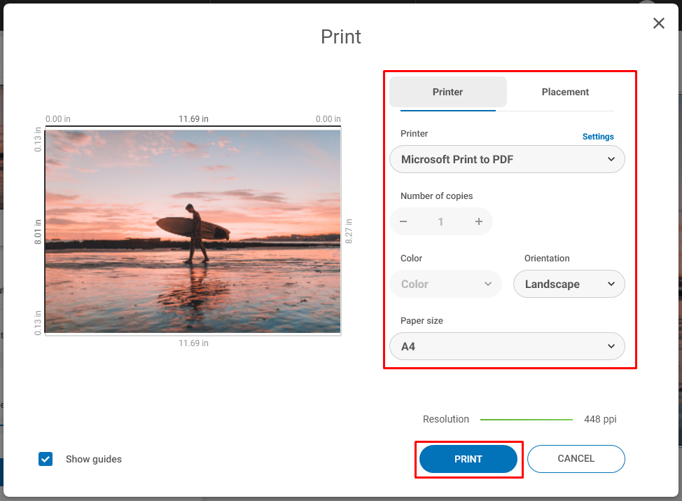 How to print a mirror image? – inPixio