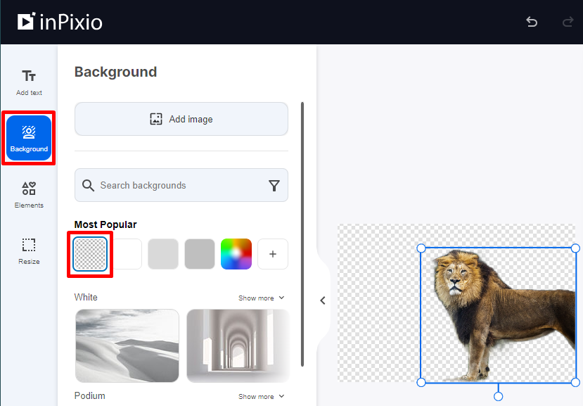 How to make a transparent background in inPixio Online Photo Editor ...