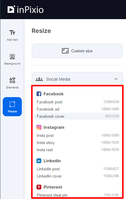 How to change the size of a photo in inPixio Online Photo Editor? – inPixio