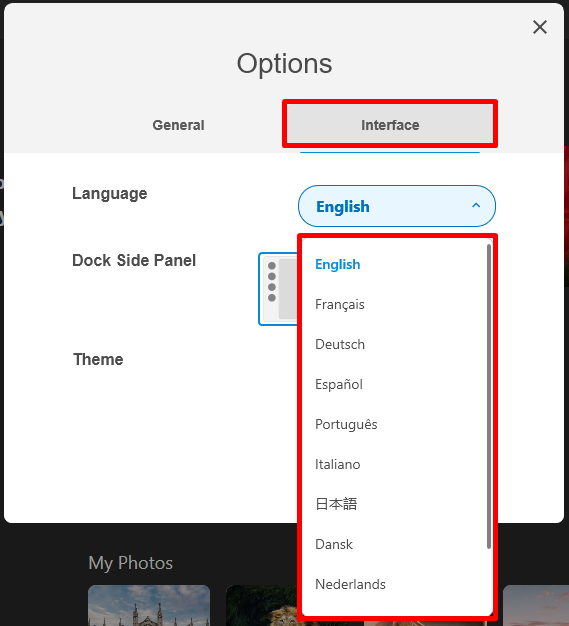 How do I change the language settings of my inPixio software? – inPixio