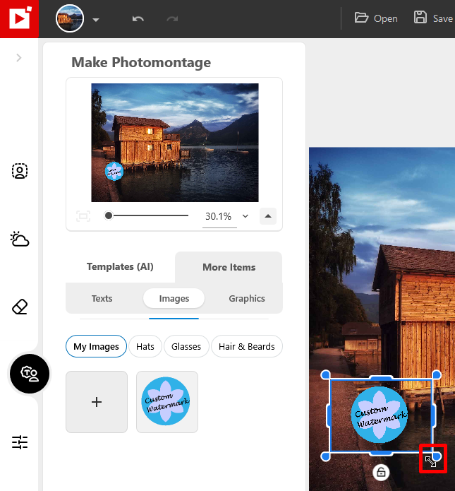 How to add a custom watermark to a photo? – inPixio