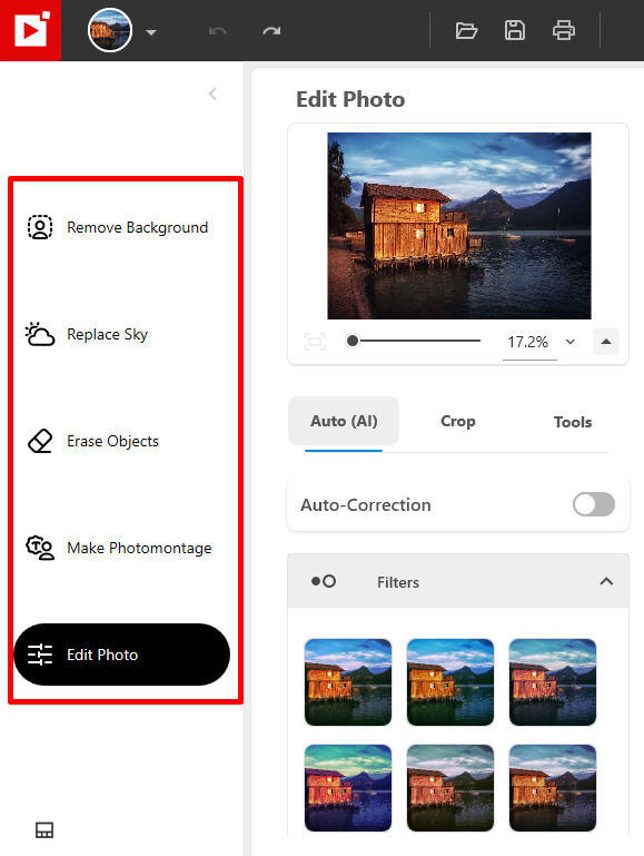 Navigating the main interface – inPixio