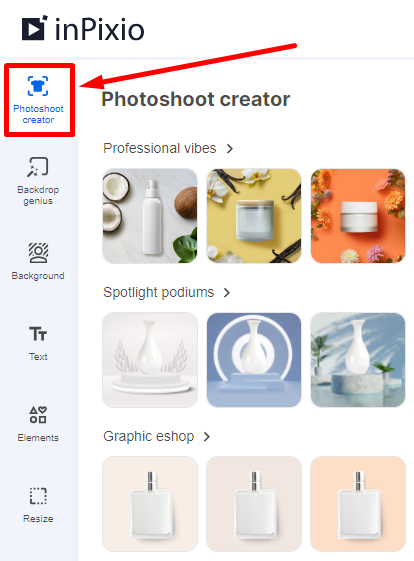 How to use the photoshoot creator tool in inPixio Online Photo Editor ...