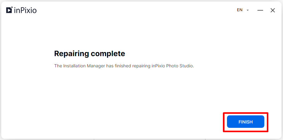 How to run the repair option? – inPixio