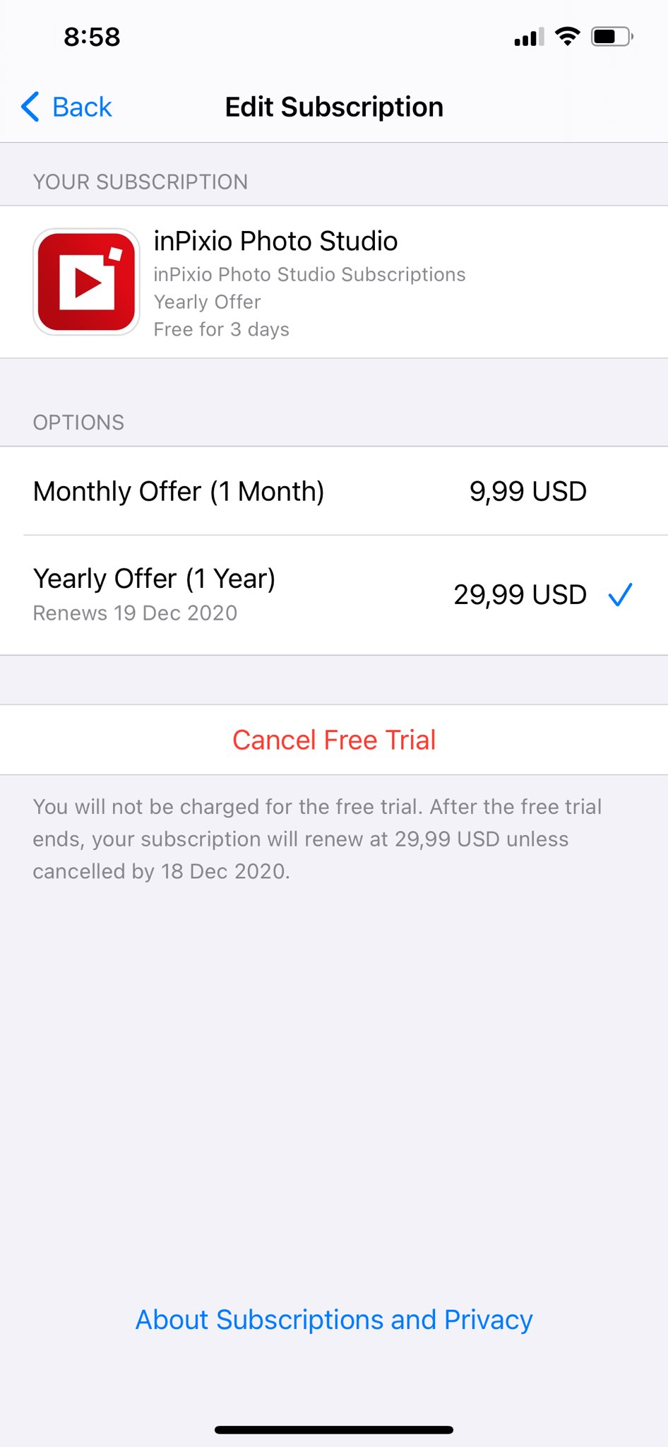 How to cancel my free 3-day trial? – inPixio