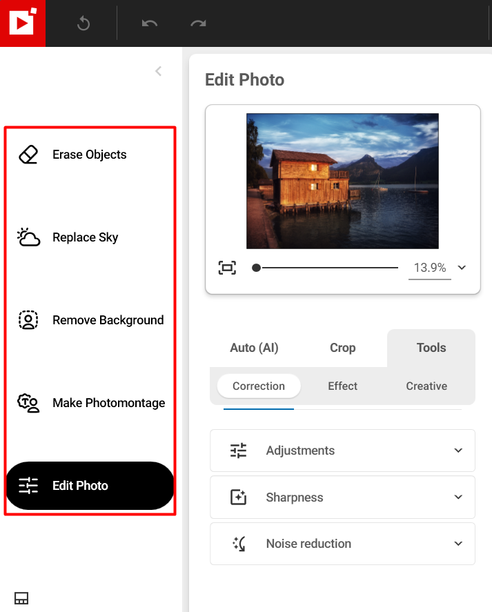 Navigating the main interface – inPixio